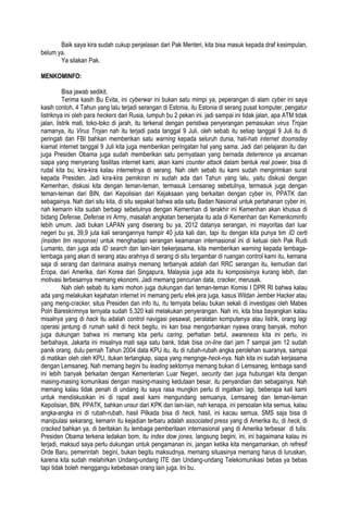 risala rapat kerja komisi I DPR RI dengan Menteri Komunikasi dan Informatika RI | PDF