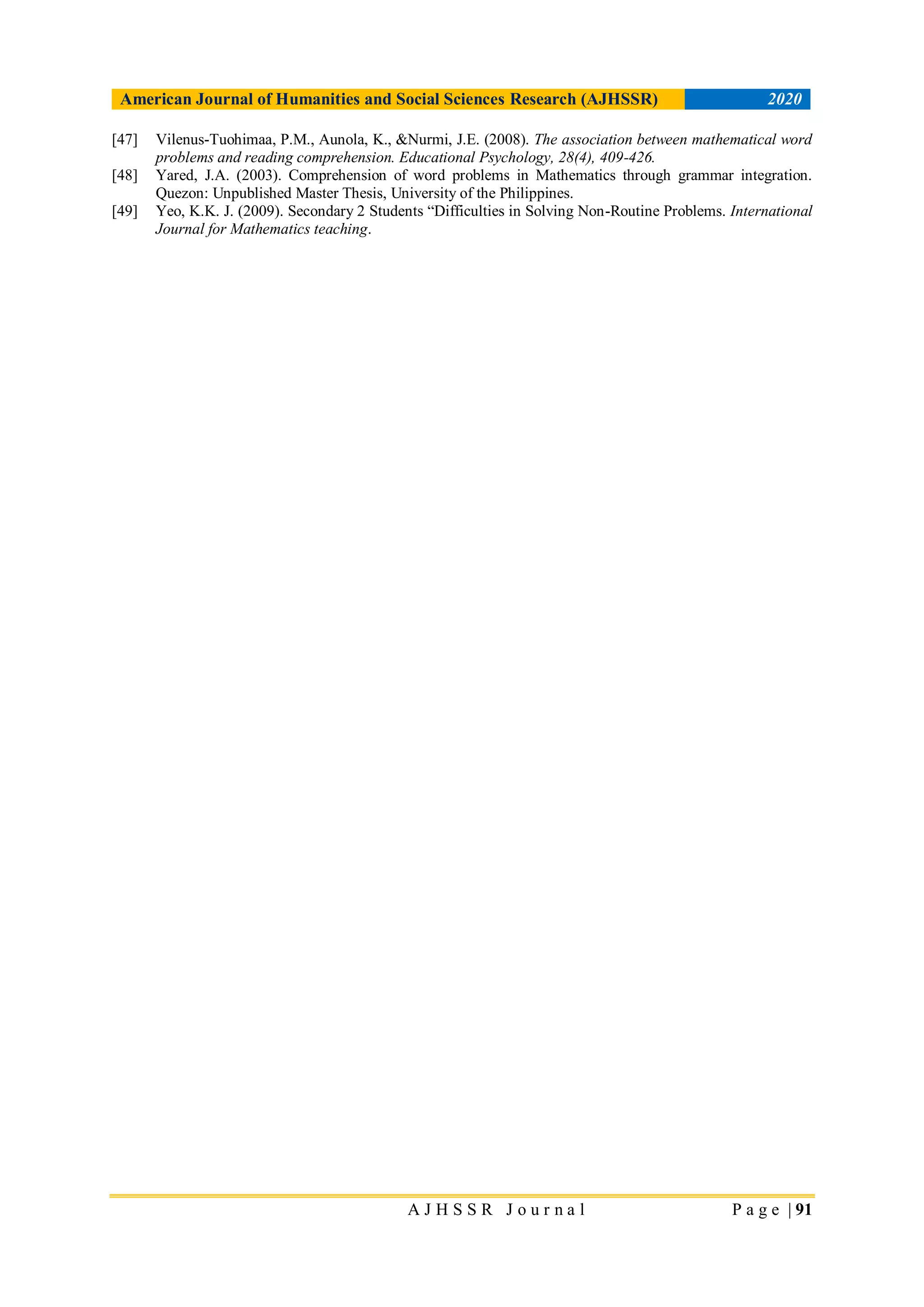 READING COMPREHENSION AND PROBLEM SOLVING SKILLS OF GRADE SEVENSTUDENTS ...