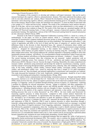 Development of Cognitive Instruments in Epidemiology Using Asyncronous ...