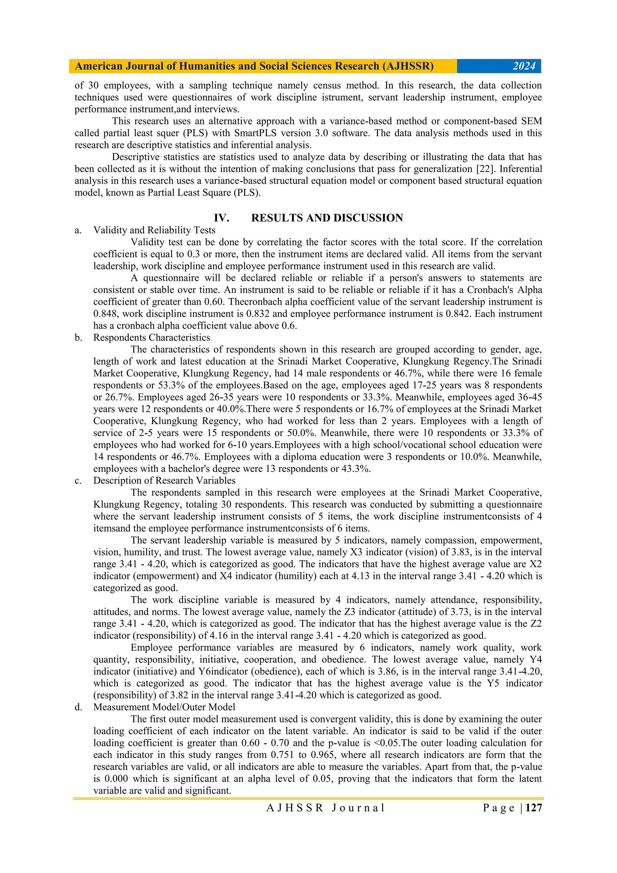 Mediating Role of Work Discipline on the Influence of Servant Leadership to Employee Performance ...