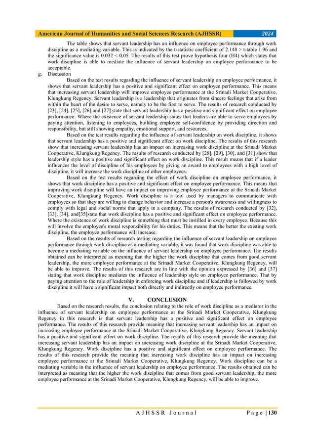 Mediating Role of Work Discipline on the Influence of Servant Leadership to Employee Performance ...