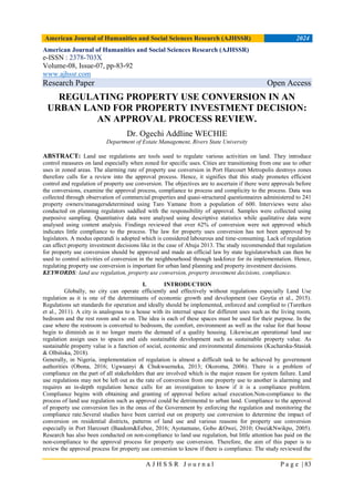REGULATING PROPERTY USE CONVERSION IN AN URBAN LAND FOR PROPERTY ...