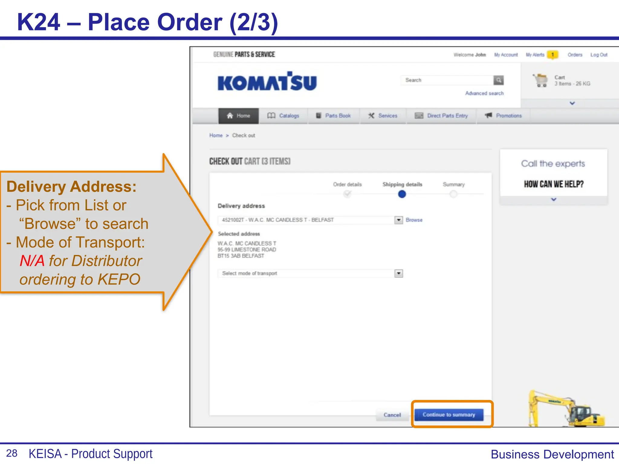 K24 User Training pour le suivi des pieces et de numeros de references ...