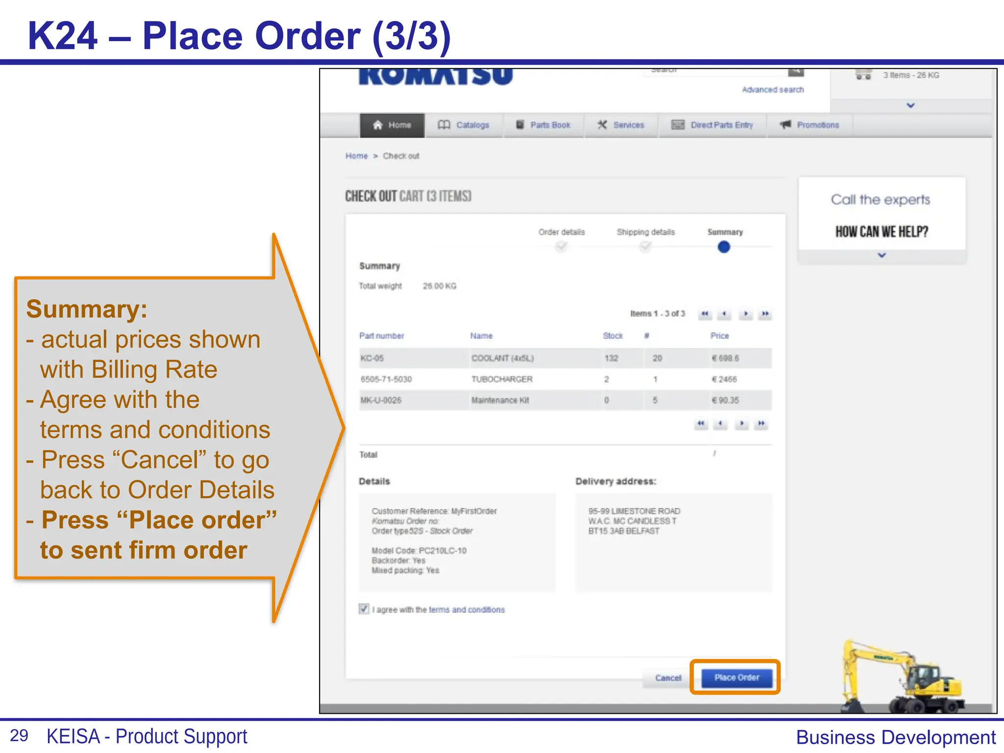 K24 User Training pour le suivi des pieces et de numeros de references ...