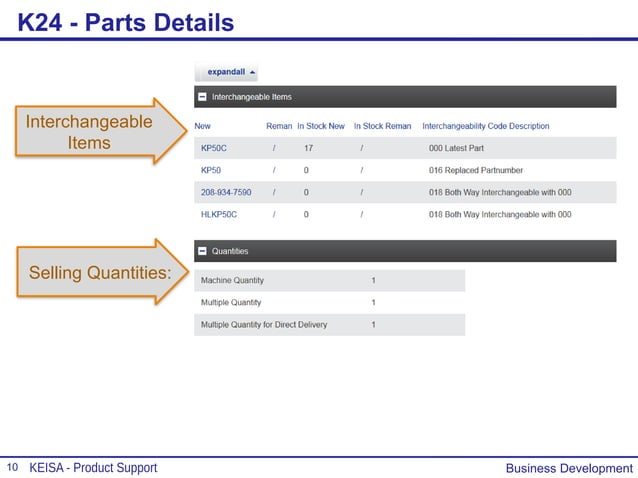 K24 User Training pour le suivi des pieces et de numeros de references ...