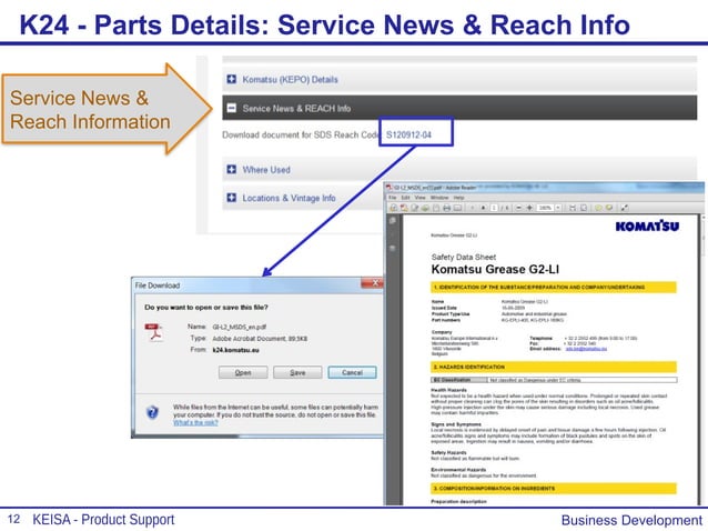 K24 User Training pour le suivi des pieces et de numeros de references ...