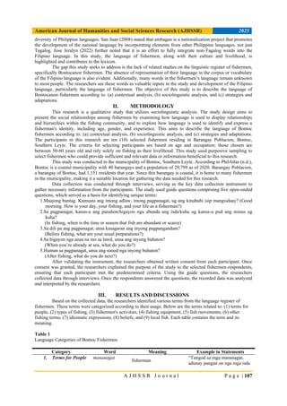 Diving into the Language: An Ethnolinguistic Study of Bontocanon ...