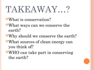 Conservation Slides (Secondary School Presentation) | PPTX