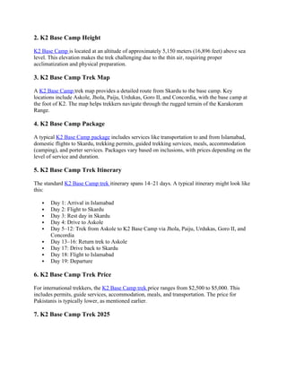K2 and Gondogoro La. K- 2 Base Camp Trek | DOCX