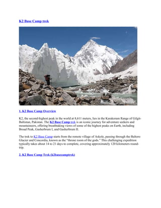 K2 Base Camp Trek.K2 Base Camp Trek 2025 | DOCX
