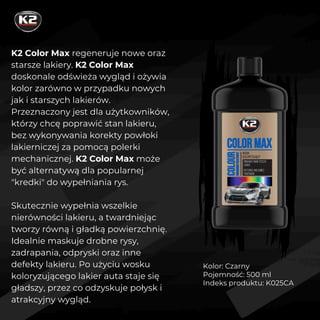 K2 COLOR MAX CZARNY 500 ml | Wosk Nabłyszczający | PDF