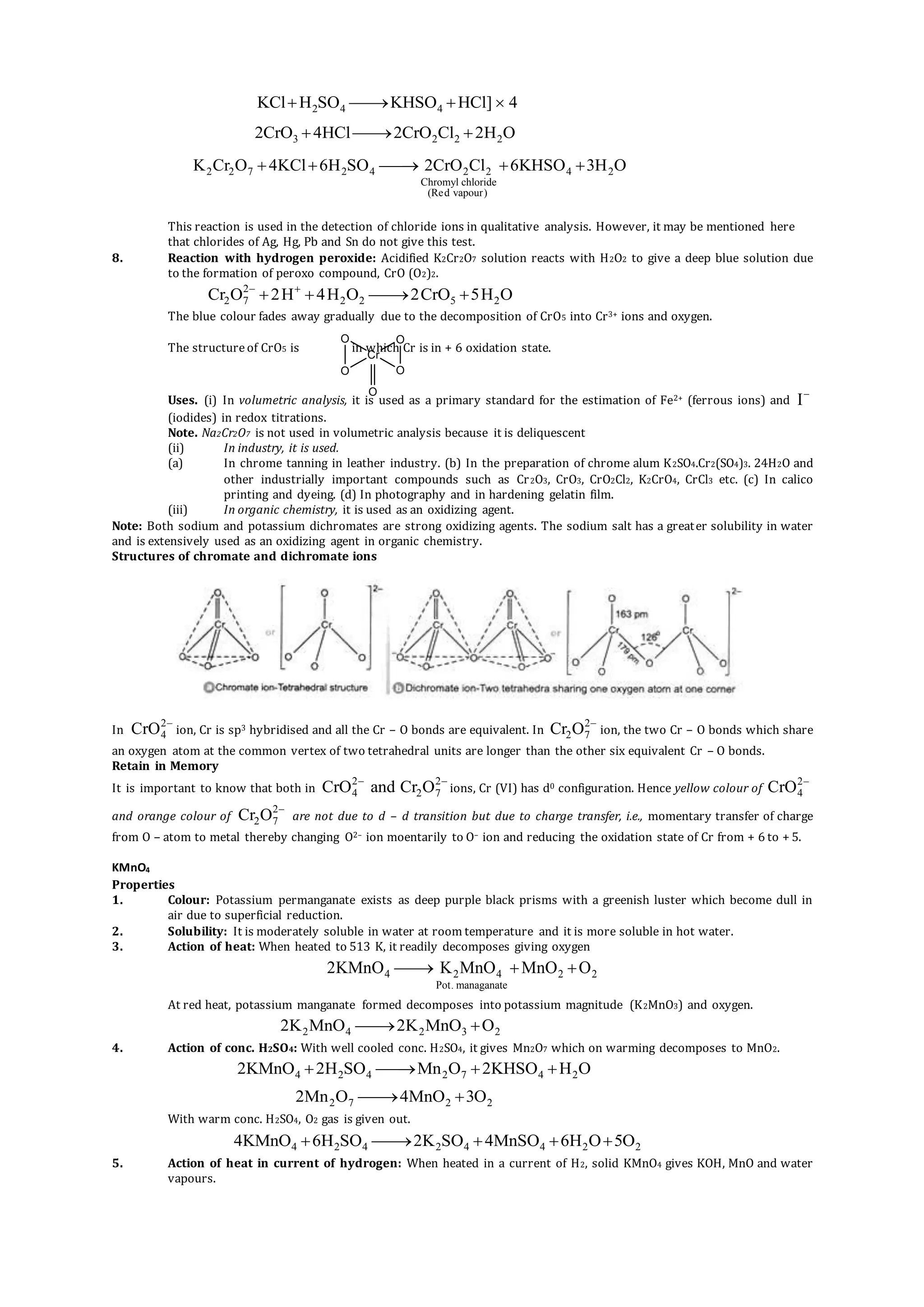 K2Cr2O7 & KMnO4 | DOCX