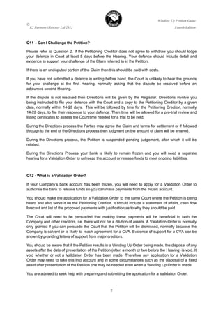 K2 Guide to Dealing with Winding Up Petitions #902 | PDF | Bankruptcy ...