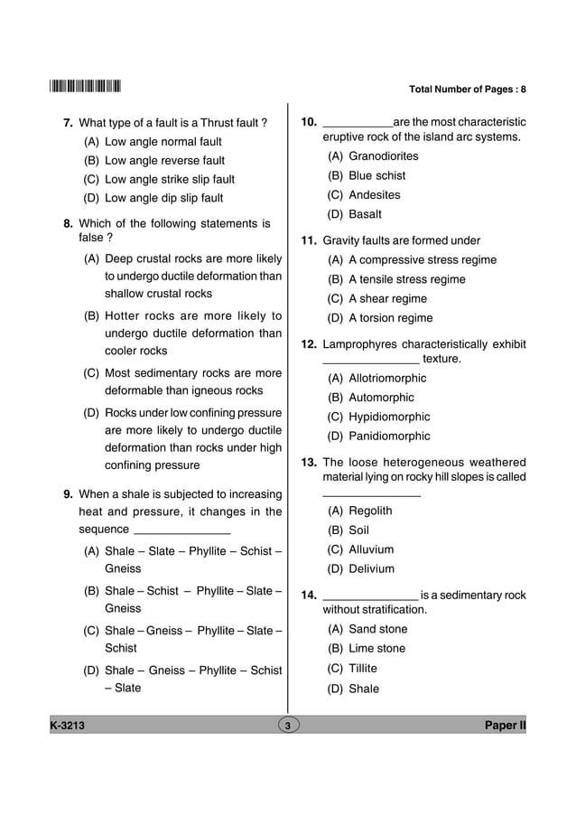 K 3213 earth_science_paper_ii | PDF