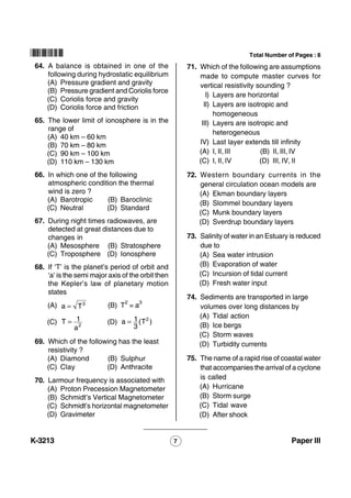 K 3213 earth_science_paper_iii | PDF