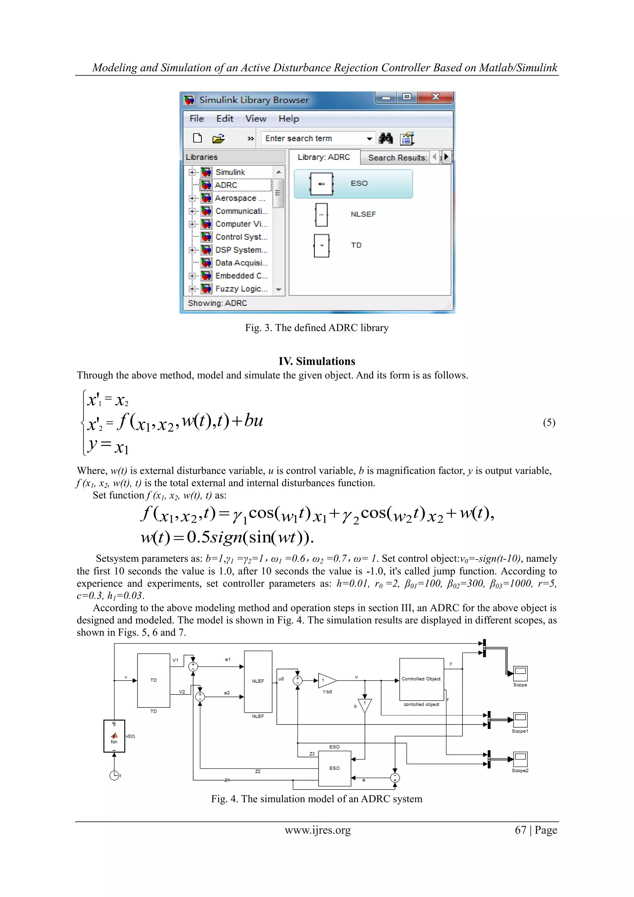 Modeling and Simulation of an Active Disturbance Rejection Controller ...