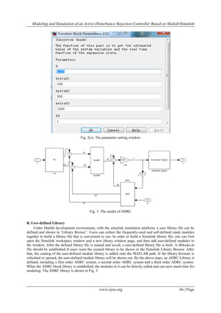 Modeling and Simulation of an Active Disturbance Rejection Controller Based on Matlab/Simulink | PDF