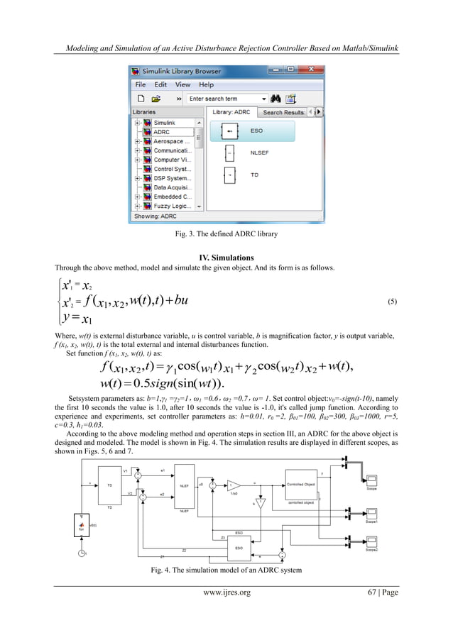 Modeling And Simulation Of An Active Disturbance Rejection Controller Based On Matlabsimulink Pdf