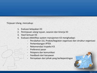 PPT Manajemen Quality Control: K3 dan SMK3 | PPTX