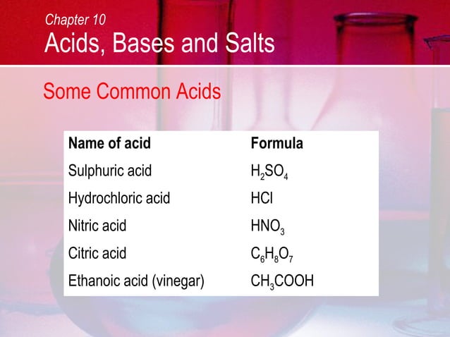 C10 acids, bases and salts | PPT | Chemistry | Science