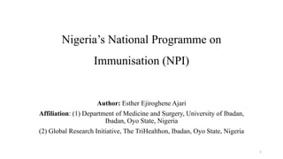 Nigeria's National Programme on Immunisation | PPTX