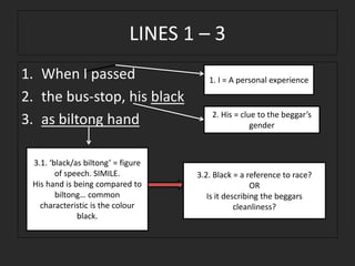 The Beggar - Tatamkhulu Afrika | PPTX