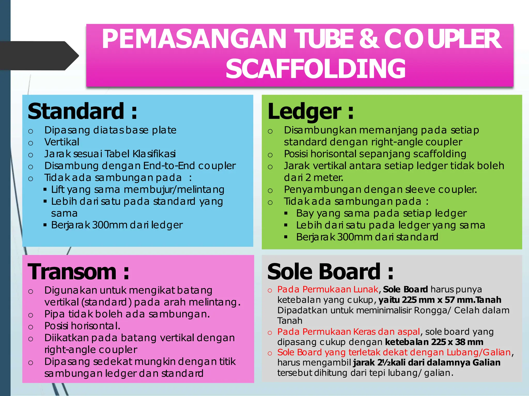penggunaan scaffolding dalam menunjang pekerjaan di area project | PPTX
