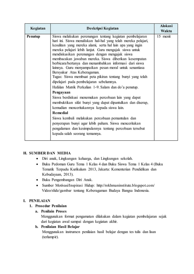 K4 t1-st3-p1 rpp sd kelas 4 smt 1 sub tema 2e | PDF