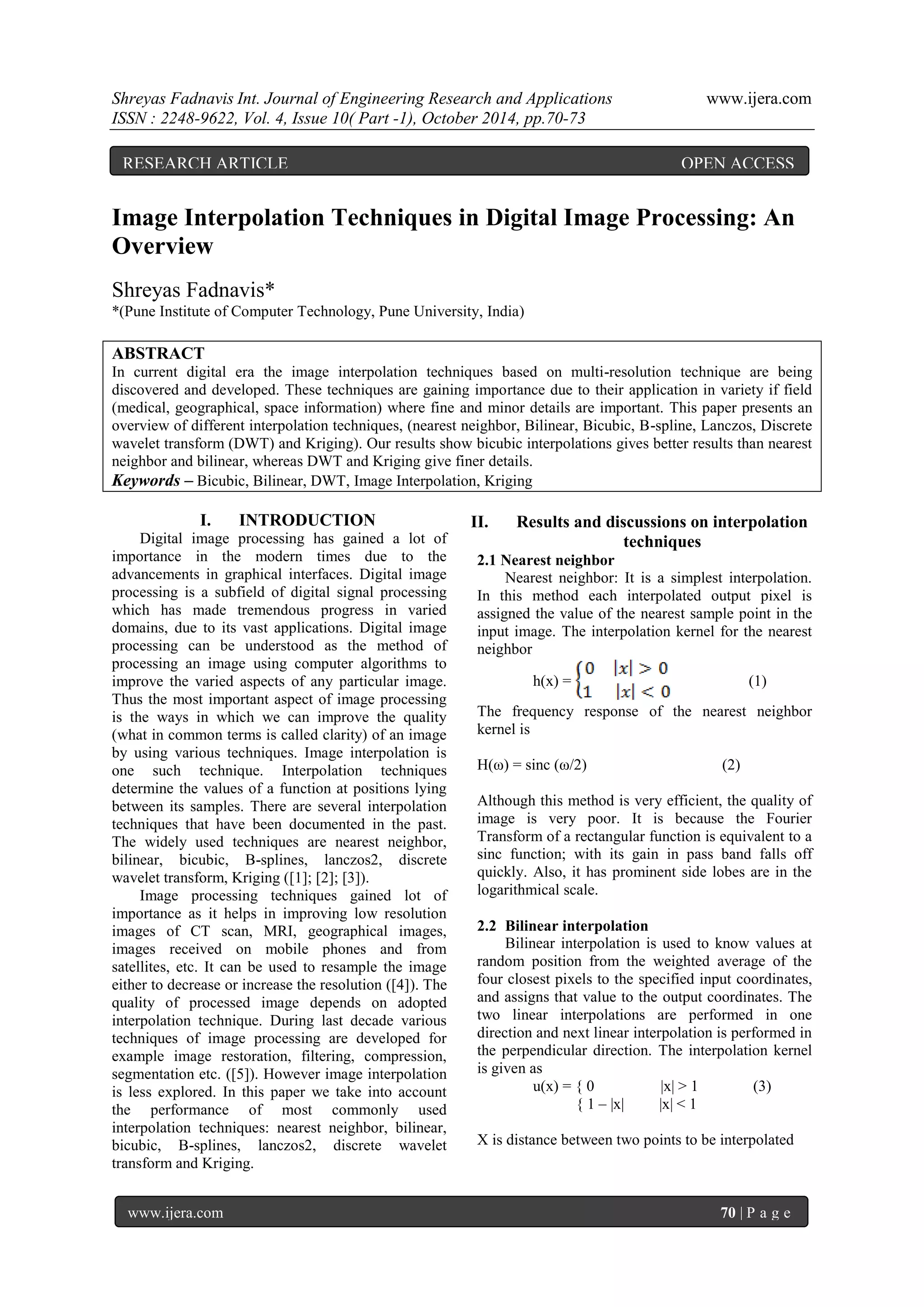 Image Interpolation Techniques in Digital Image Processing: An Overview ...