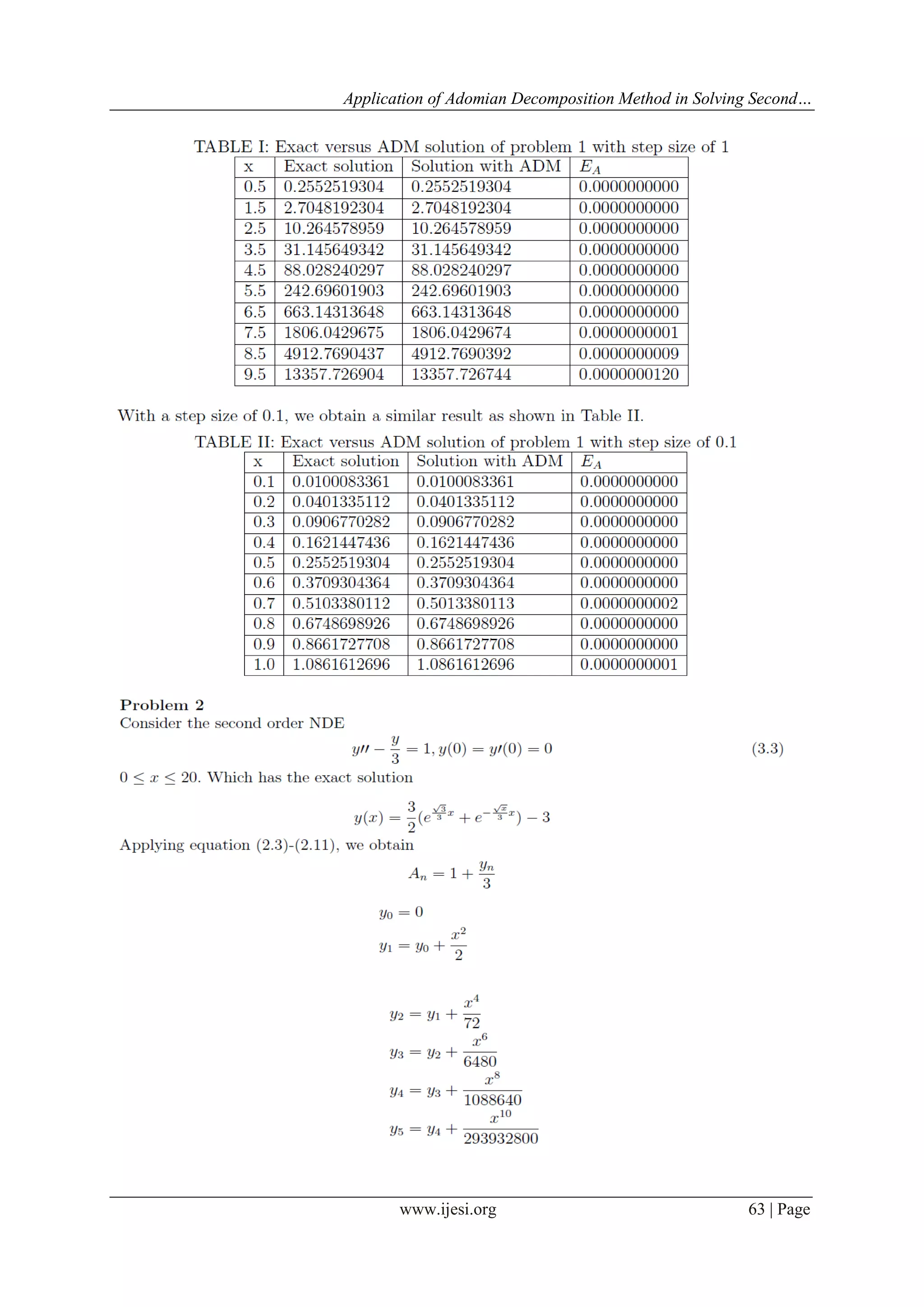 Application Of Adomian Decomposition Method In Solving Second Order Nonlinear Ordinary