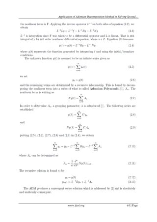 Application of Adomian Decomposition Method in Solving Second Order Nonlinear Ordinary ...