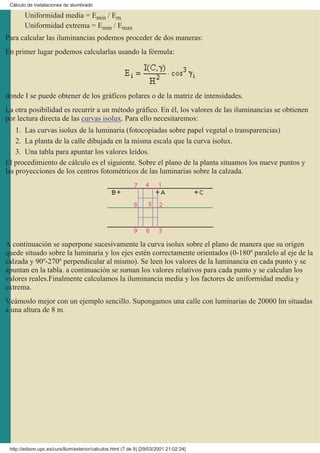 08. cálculo de iluminación exterior | PDF