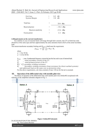 A Study on Protection of Cables by Solkor Differential Protection Relay ...