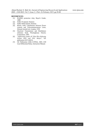 A Study on Protection of Cables by Solkor Differential Protection Relay ...