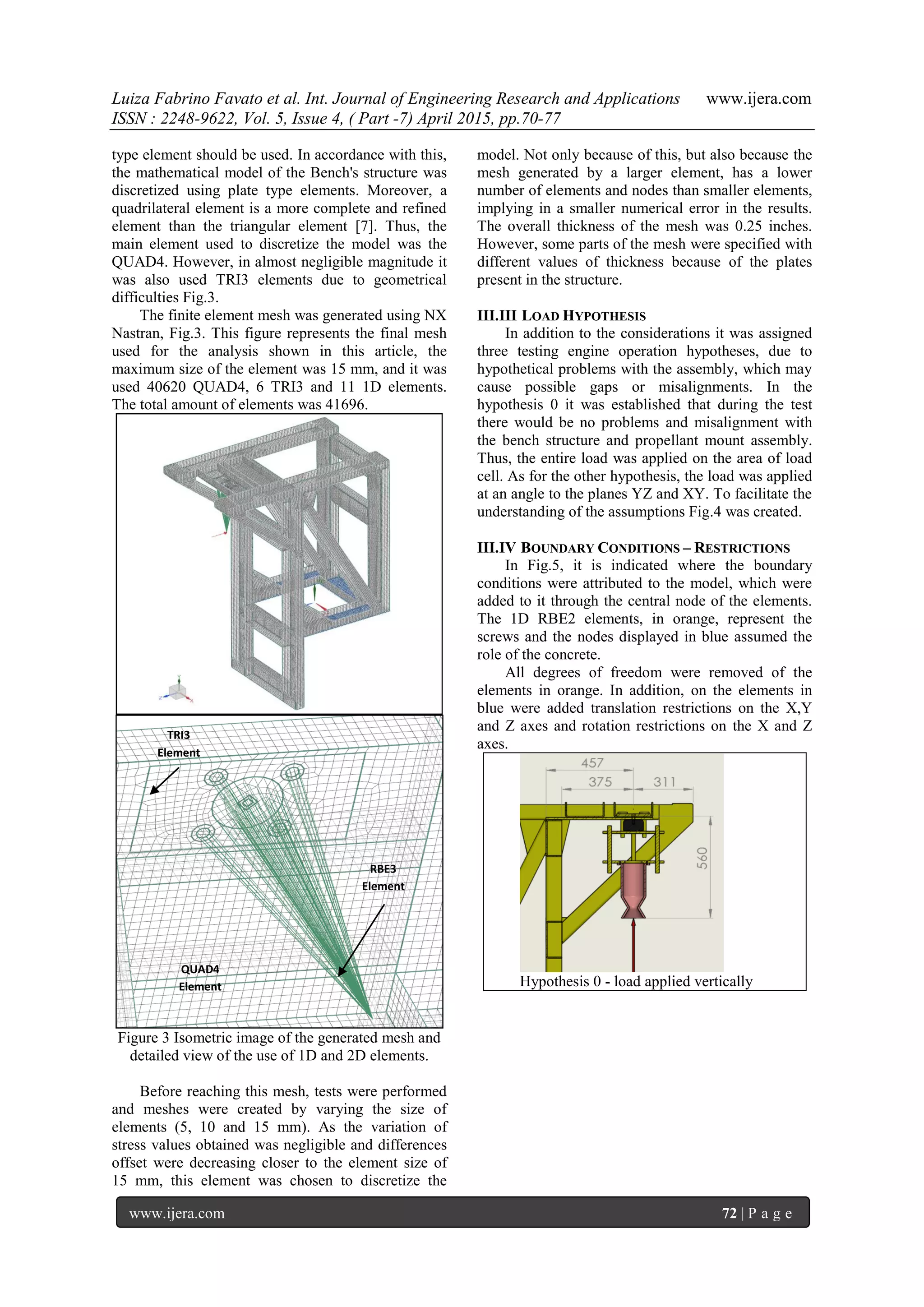 Linear Static And Dynamic Analysis Of Rocket Engine Testing Bench Structure Using The Finite