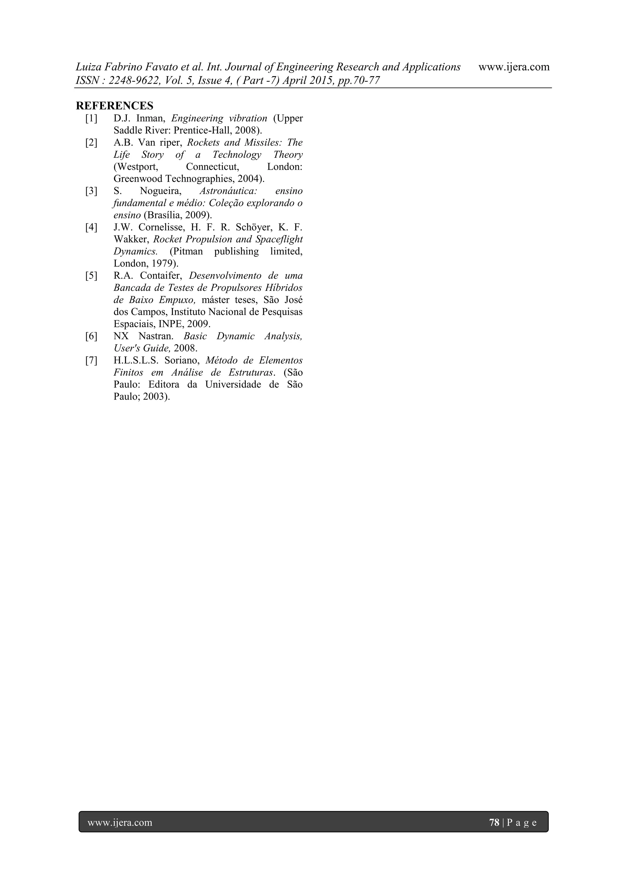 Linear Static And Dynamic Analysis Of Rocket Engine Testing Bench Structure Using The Finite