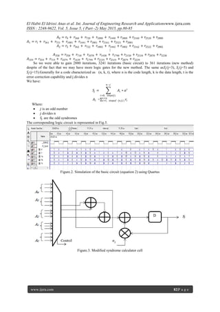Conception of a new Syndrome Block for BCH codes with hardware Implementation on FPGA Card | PDF