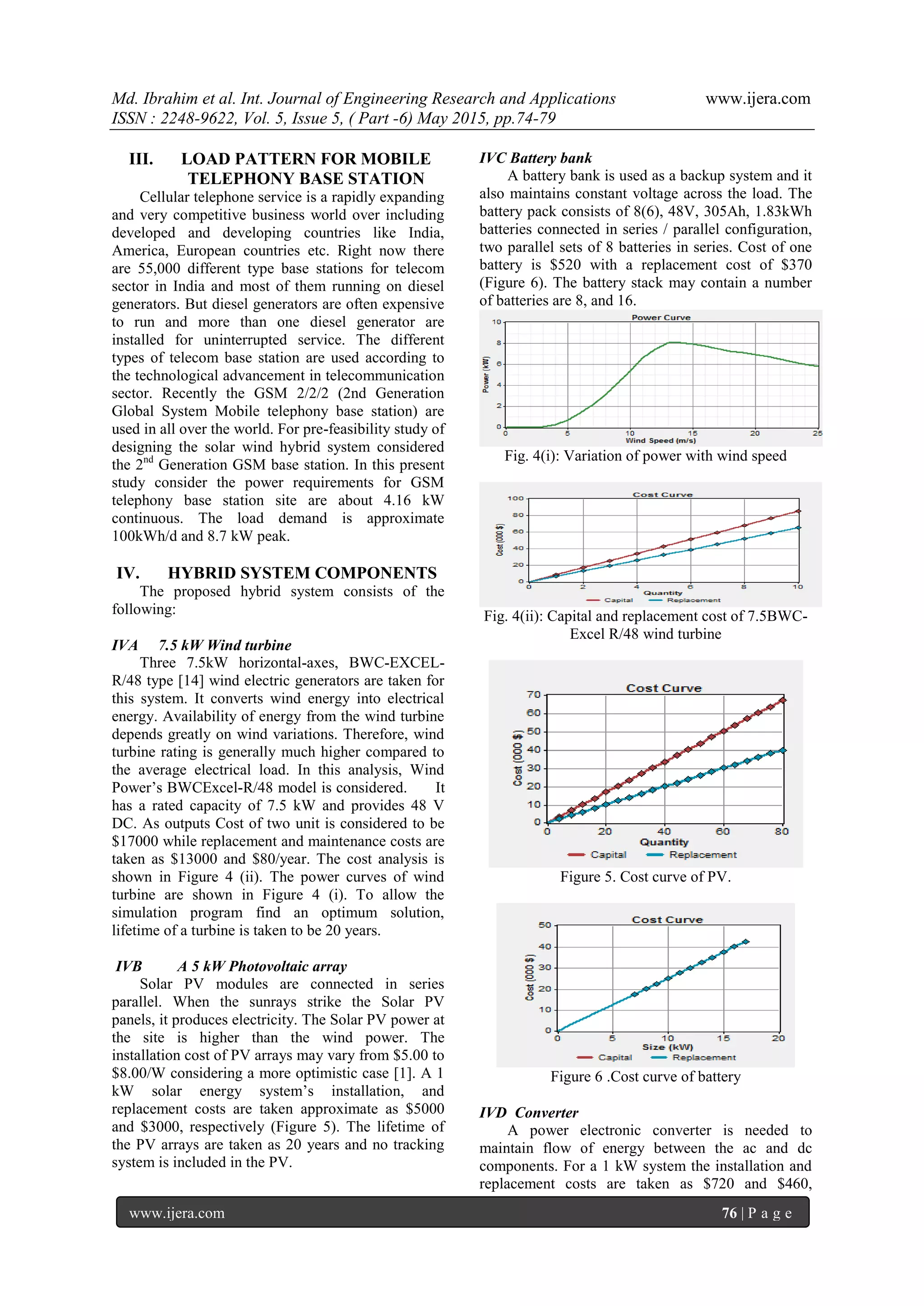 PV-solar / Wind Hybrid Energy System for GSM/CDMA Type Mobile Telephony ...