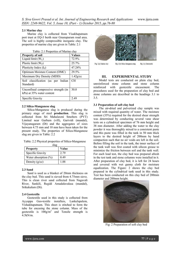 Improvement of Marine Clay Performance Using Geo-Textile Encased Stone ...