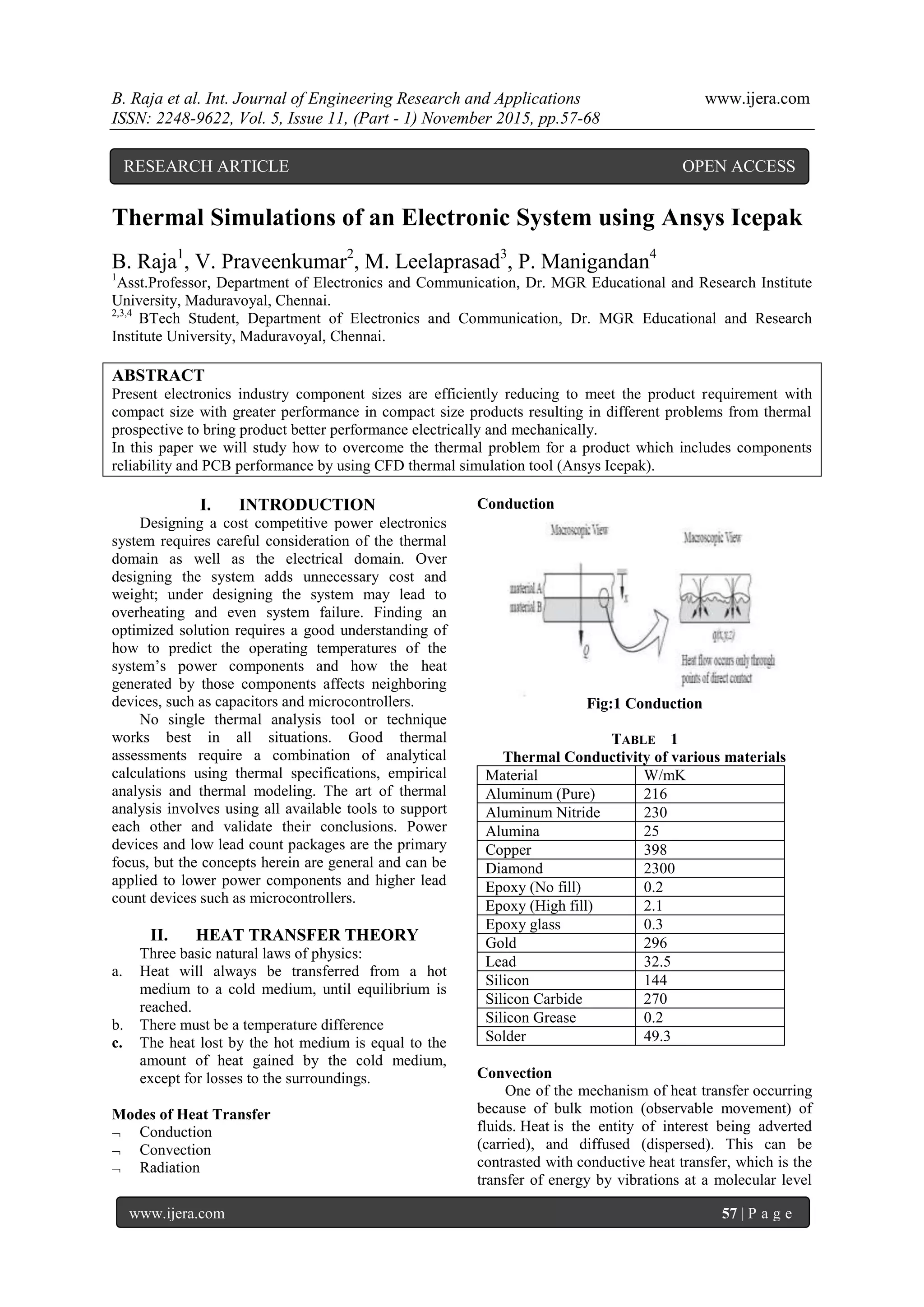Thermal Simulations of an Electronic System using Ansys Icepak | PDF