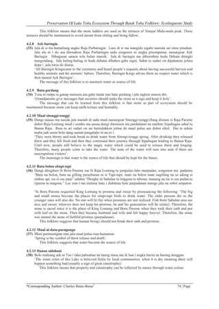 Preservation of Lake Toba Ecosystem through Batak Toba Folklore ...