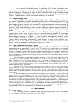 Preservation of Lake Toba Ecosystem through Batak Toba Folklore ...