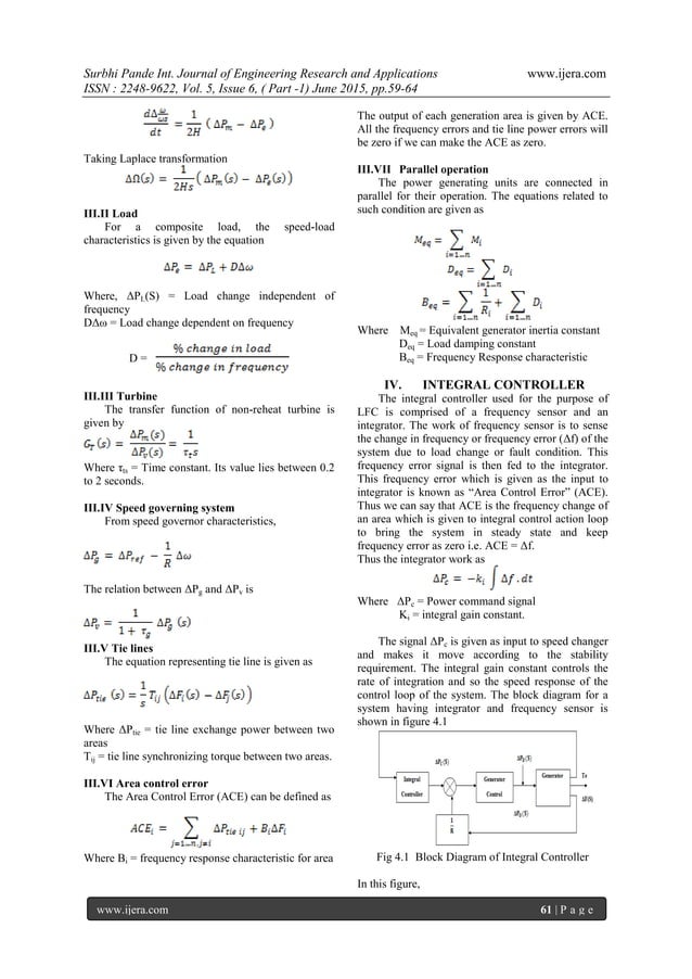 Load Frequency Control of Multi Area System using Integral-Fuzzy Controller | PDF