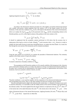 A One-Dimensional Model of a False Aneurysm | PDF