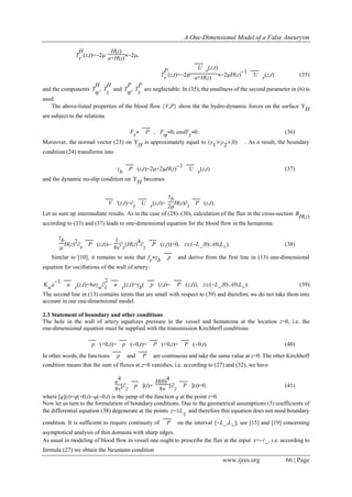 A One-Dimensional Model of a False Aneurysm | PDF