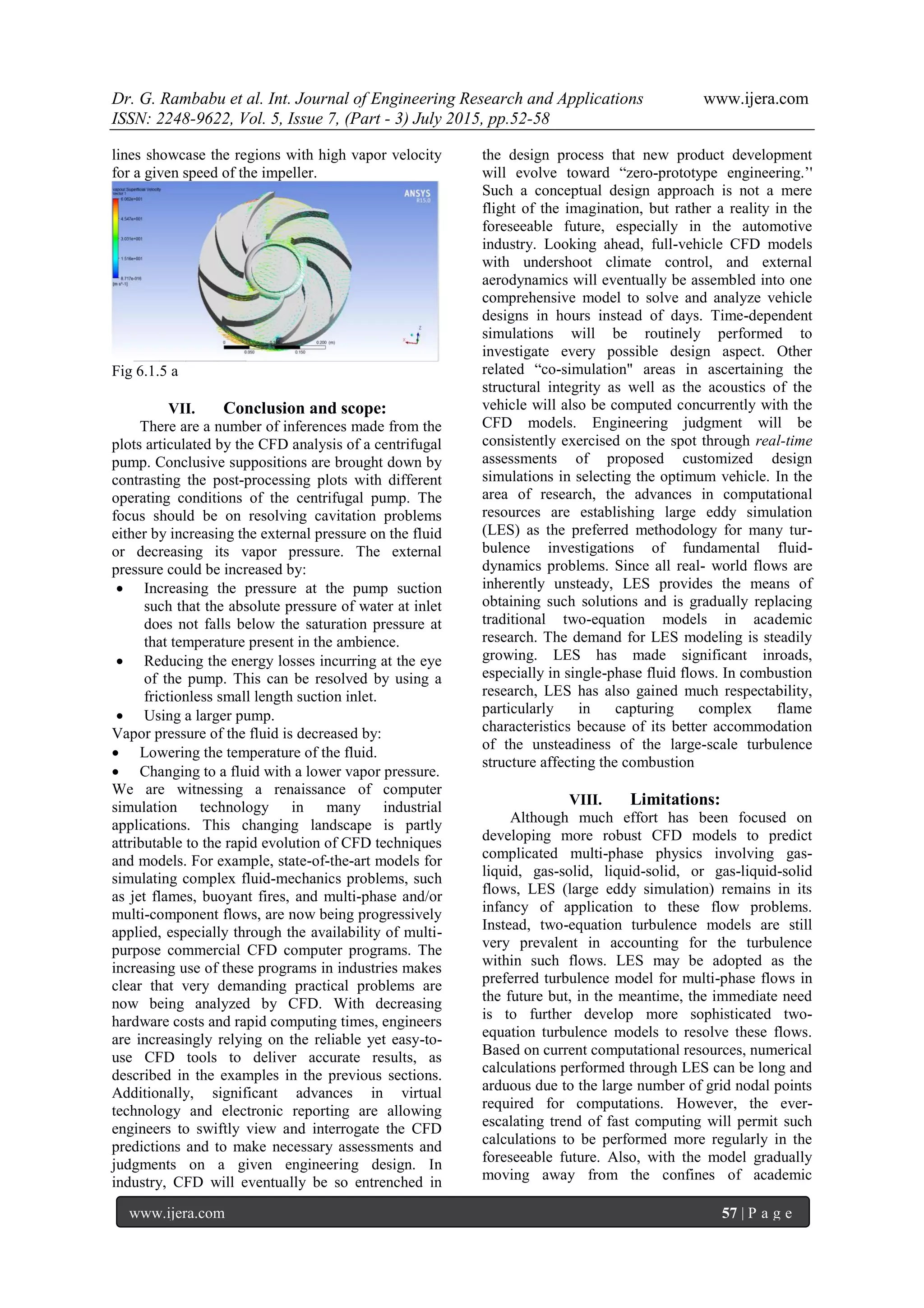 Flow analysis of centrifugal pump using CFX solver and remedies for cavitation mitigation | PDF