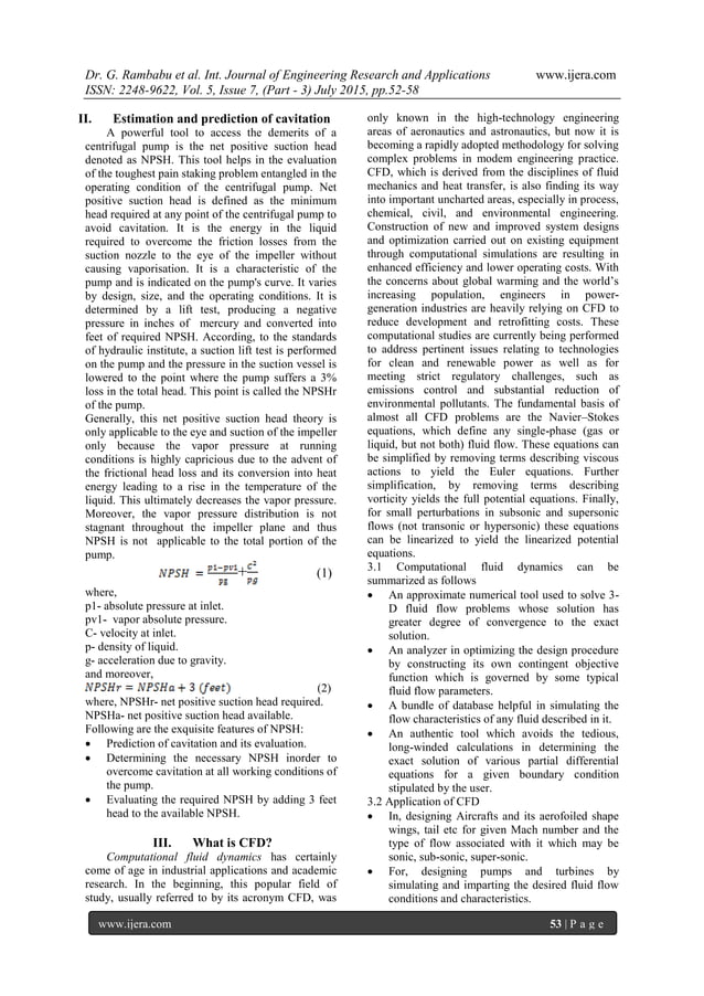Flow analysis of centrifugal pump using CFX solver and remedies for cavitation mitigation | PDF ...
