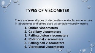 Viscosity and viscometer | PPTX