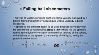 Viscosity and viscometer | PPTX