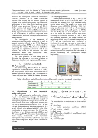 Total Monomeric Anthocyanin and Total Flavonoid Content of Processed ...
